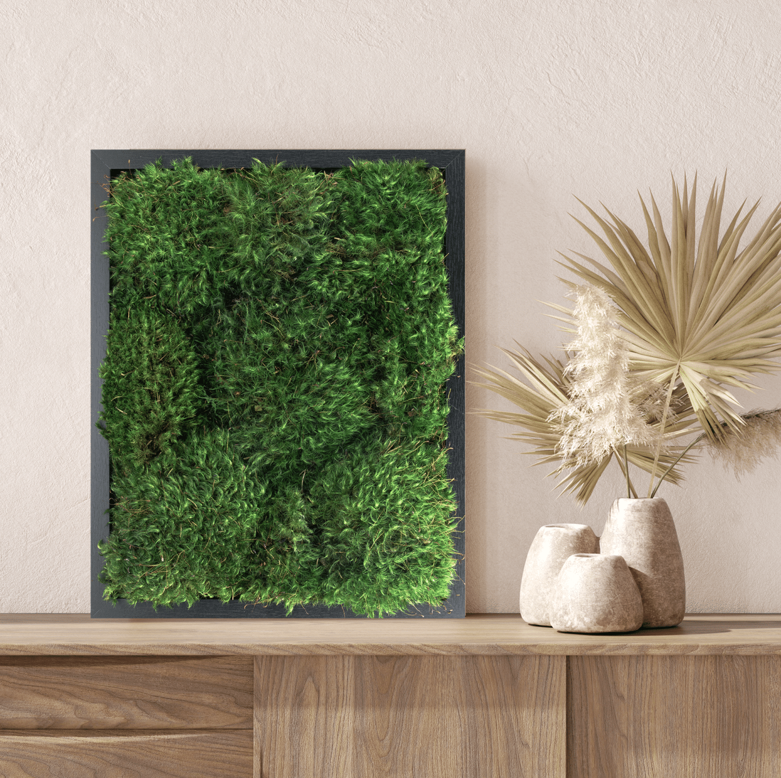 Live Mood Moss Wall Art in Black - Shop Now